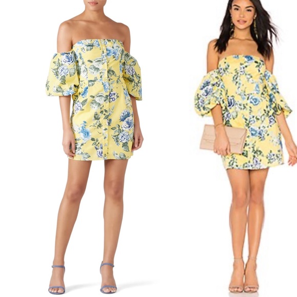 J.O.A. | Dresses | Revolve Joa Off The Shoulder Balloon Sleeve Mini ...